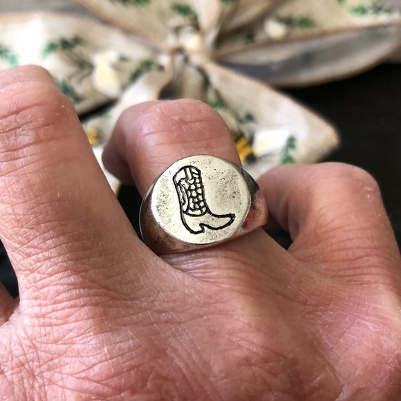 Jewelry | New Worn Silver Tone Cowboy Boot Ring Size 75 | Poshmark